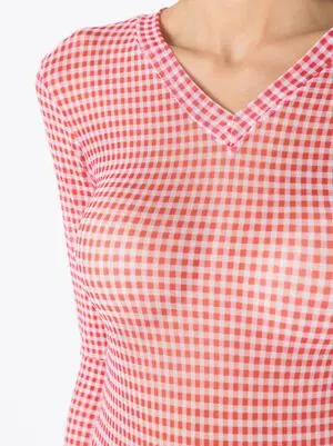 AMIR SLAMA Gingham-check Pattern Top