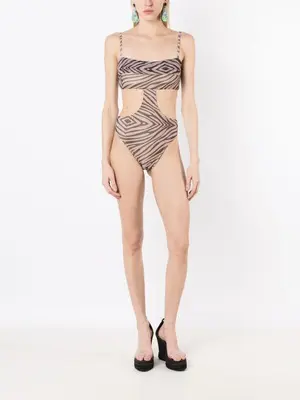 AMIR SLAMA Animal-pattern Swimsuit