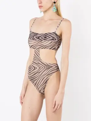 AMIR SLAMA Animal-pattern Swimsuit