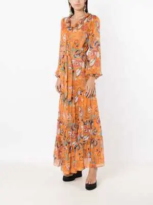 AMIR SLAMA Graphic-pattern Maxi Shirtdress