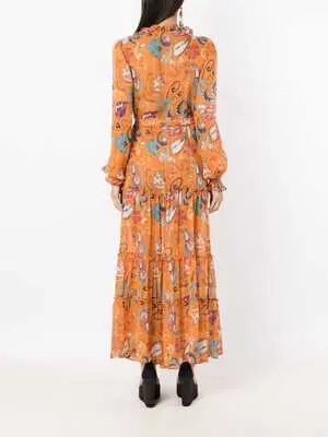 AMIR SLAMA Graphic-pattern Maxi Shirtdress