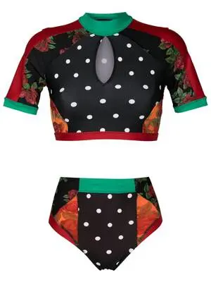 AMIR SLAMA Patchwork Bikini Set - Multicolour