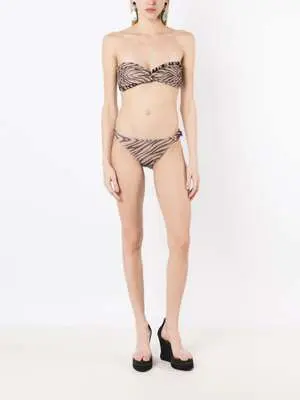 AMIR SLAMA Beaded Zebra-pattern Bikini Set