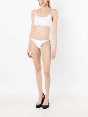 AMIR SLAMA Heart Pendant Bead-embellished Bikini