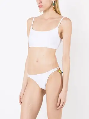 AMIR SLAMA Heart Pendant Bead-embellished Bikini