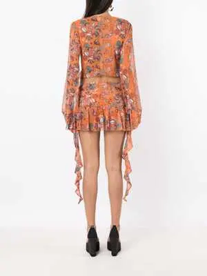 AMIR SLAMA Graphic-print Mesh Blouse