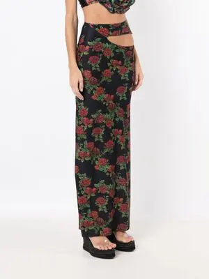 AMIR SLAMA Cut-out Floral Maxi Skirt