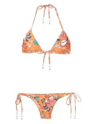 AMIR SLAMA Graphic-print Bikini Set - Orange