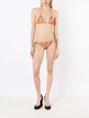 AMIR SLAMA Graphic-print Bikini Set - Orange