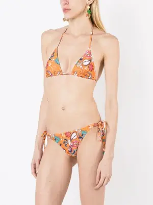AMIR SLAMA Graphic-print Bikini Set - Orange