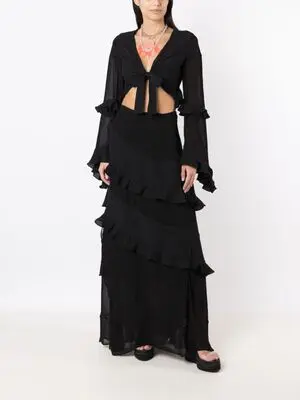 AMIR SLAMA Ruffled-trim Maxi Skirt