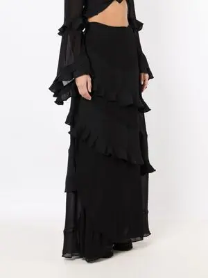 AMIR SLAMA Ruffled-trim Maxi Skirt