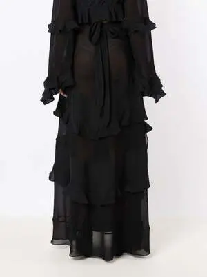 AMIR SLAMA Ruffled-trim Maxi Skirt