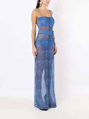 AMIR SLAMA Sheer-finish Maxi Dress