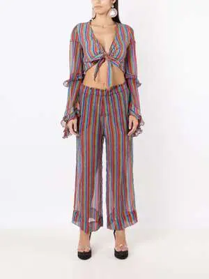 AMIR SLAMA Graphic-print Silk Trousers