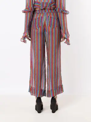 AMIR SLAMA Graphic-print Silk Trousers