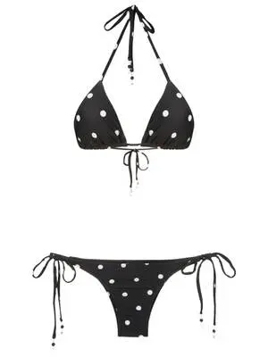 AMIR SLAMA Polka Dot Bikini Set - Black