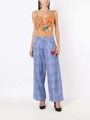 AMIR SLAMA Graphic-print Crop Top