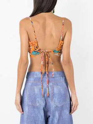 AMIR SLAMA Graphic-print Crop Top
