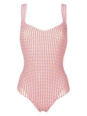 AMIR SLAMA Gingham Swimsuit - Red