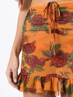AMIR SLAMA Rose-pattern Miniskirt