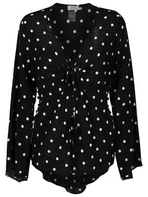 AMIR SLAMA Polka-dot Silk Blouse