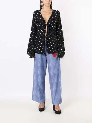 AMIR SLAMA Polka-dot Silk Blouse