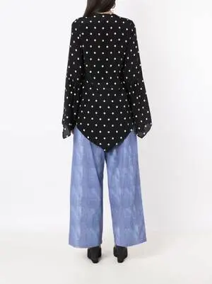 AMIR SLAMA Polka-dot Silk Blouse