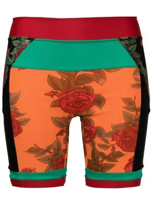 AMIR SLAMA Mesh Rose-pattern Shorts