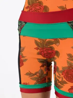 AMIR SLAMA Mesh Rose-pattern Shorts