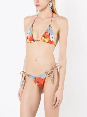 AMIR SLAMA Hibiscus-print Bikini Set
