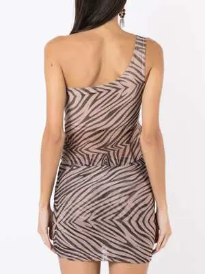 AMIR SLAMA Animal-print One-shoulder Top