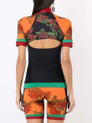 AMIR SLAMA Floral-pattern High-neck Top