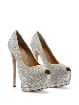 GIUSEPPE ZANOTTI Sharon 140mm Rhinestone Pumps - Grey
