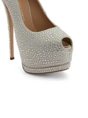 GIUSEPPE ZANOTTI Sharon 140mm Rhinestone Pumps - Grey