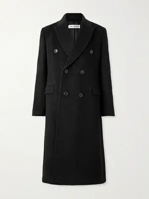 Our Legacy Whale Double-breasted Mohair-blend Coat - Black