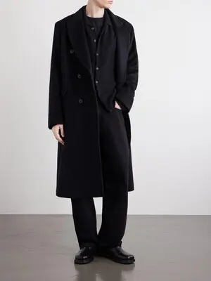 Our Legacy Whale Double-breasted Mohair-blend Coat - Black