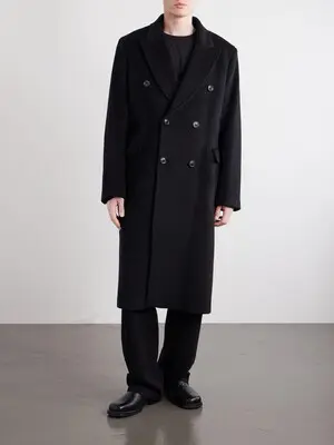 Our Legacy Whale Double-breasted Mohair-blend Coat - Black