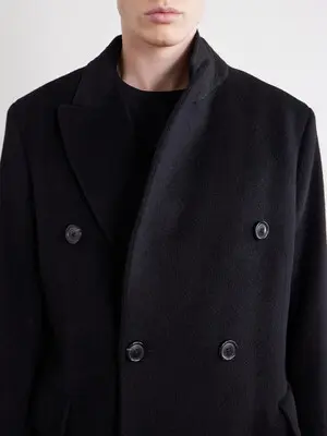 Our Legacy Whale Double-breasted Mohair-blend Coat - Black