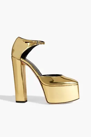 GIUSEPPE ZANOTTI Bebe Mirrored-leather Platform Pumps - Gold