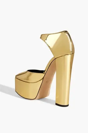 GIUSEPPE ZANOTTI Bebe Mirrored-leather Platform Pumps - Gold