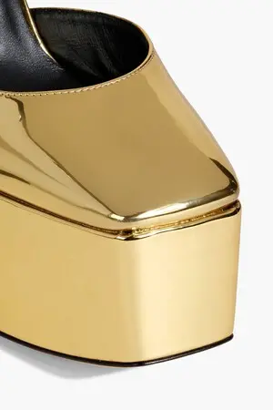 GIUSEPPE ZANOTTI Bebe Mirrored-leather Platform Pumps - Gold
