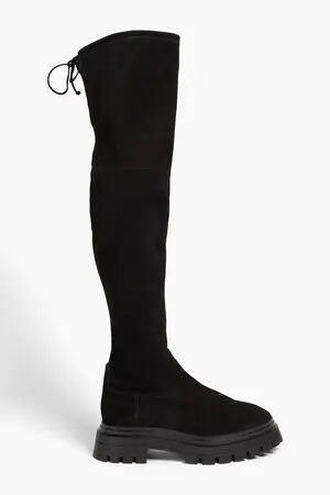STUART WEITZMAN Bedfordland Stretch-suede Over-the-knee Boots - Black