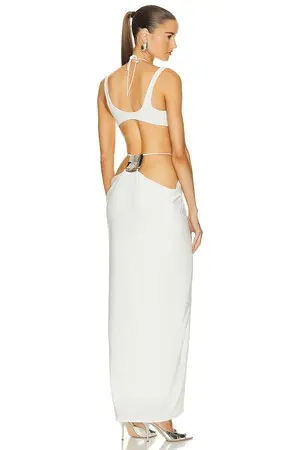 GRACE LING Square Lower Back Plate Pillar Drape Skirt