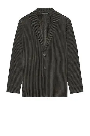Issey Miyake Pleated Blazer In Army