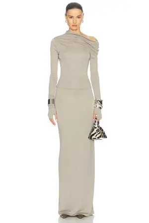 HELSA Matte Jersey Drape Shoulder Top