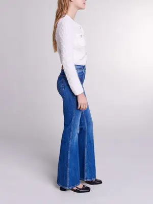 Maje Embroidered Flared Jeans