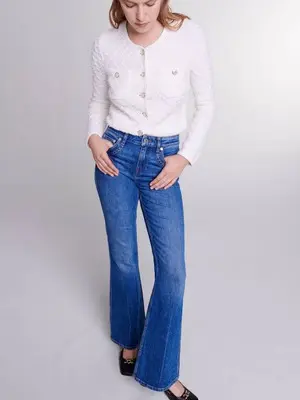 Maje Embroidered Flared Jeans