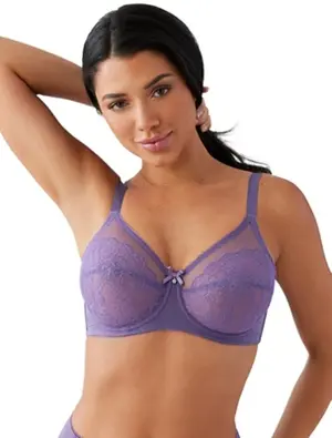Wacoal Retro Chic Full Figure Underwire Bra Apricot Blush Grape Compote