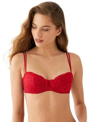 Wacoal B.tempt'd Ciao Bella Balconette Bra Hibiscus Savvy Red